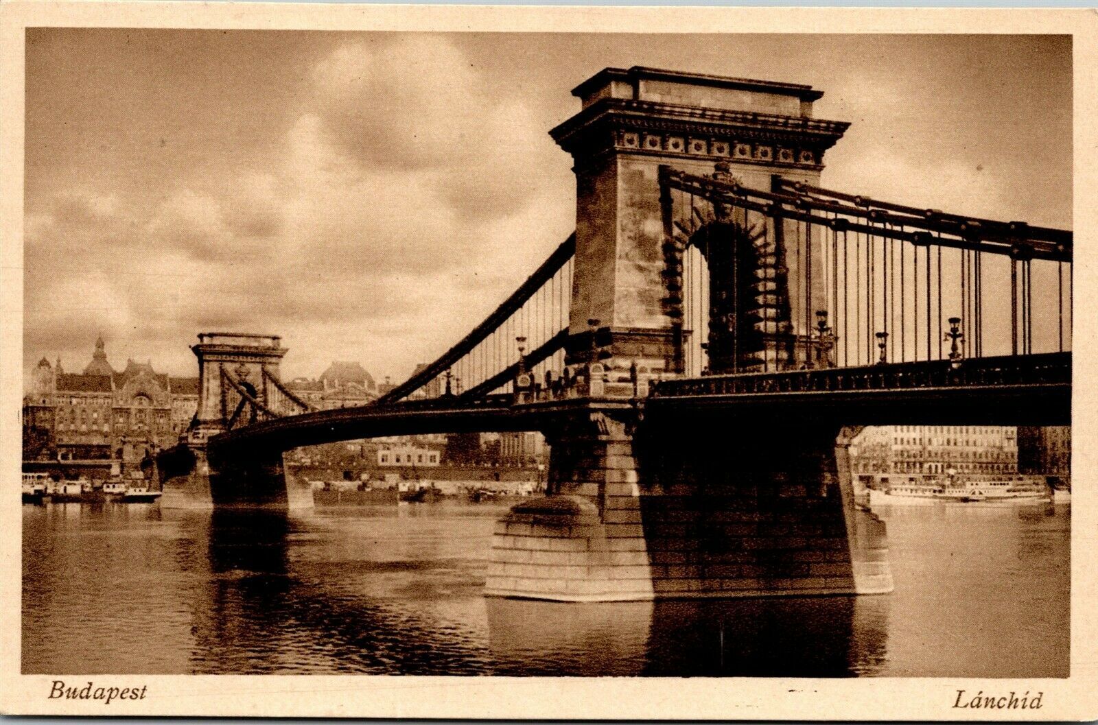 Vtg Budapest Hungary Lánchid The Széchenyi Chain Bridge Postcard ...