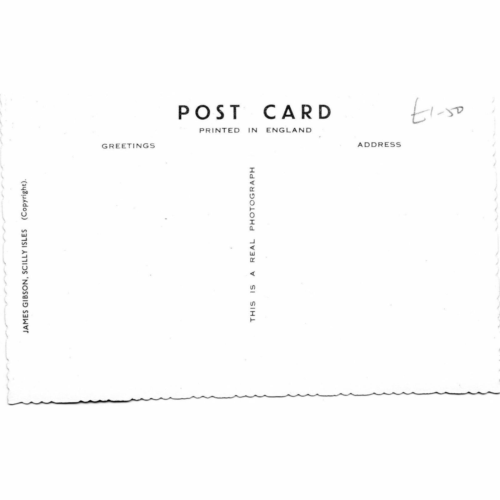 James Gibson Scilly Isles Real Photograph Postcard 'Pulpit Rock, St ...