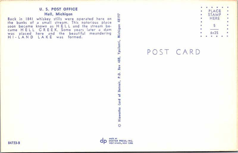 Postcard BUILDING SCENE Hell Michigan MI AK2878 | United States ...