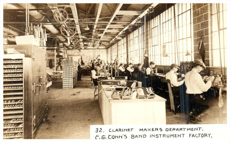 20367 IN Elkhart C.G.Conn Instrument Factory Clarinet Makers Dept ...