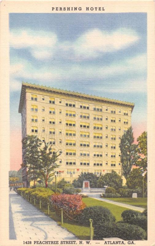 Atlanta Georgia Pershing Hotel~1428 Peachtree ST N.W. Postcard 1940s ...