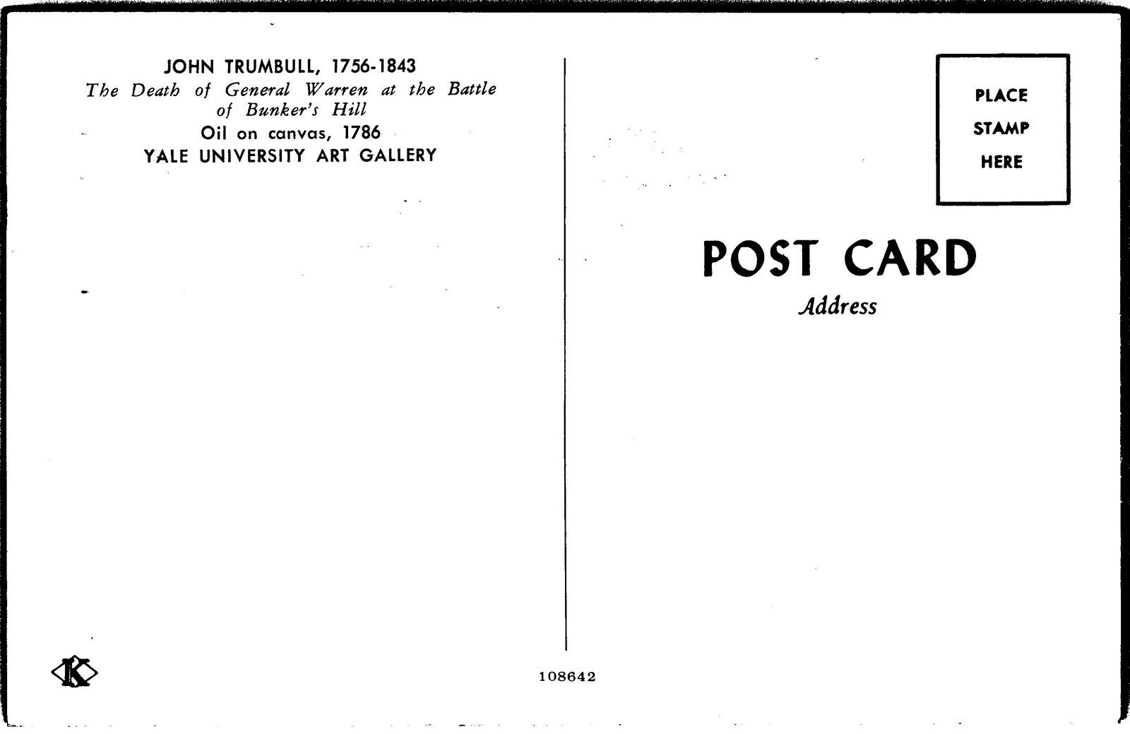 Vintage Postcard Death of General Warren at Bunker's Hill With First ...