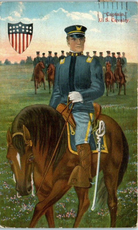 1910s WWI Era US Military Captain in the U. S. Cavalry Postcard ...