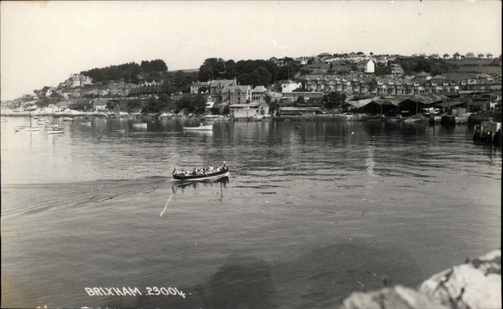 Vintage RPPC Brixham DEVON Skyline Water View ROWBOAT ROWING | Europe ...