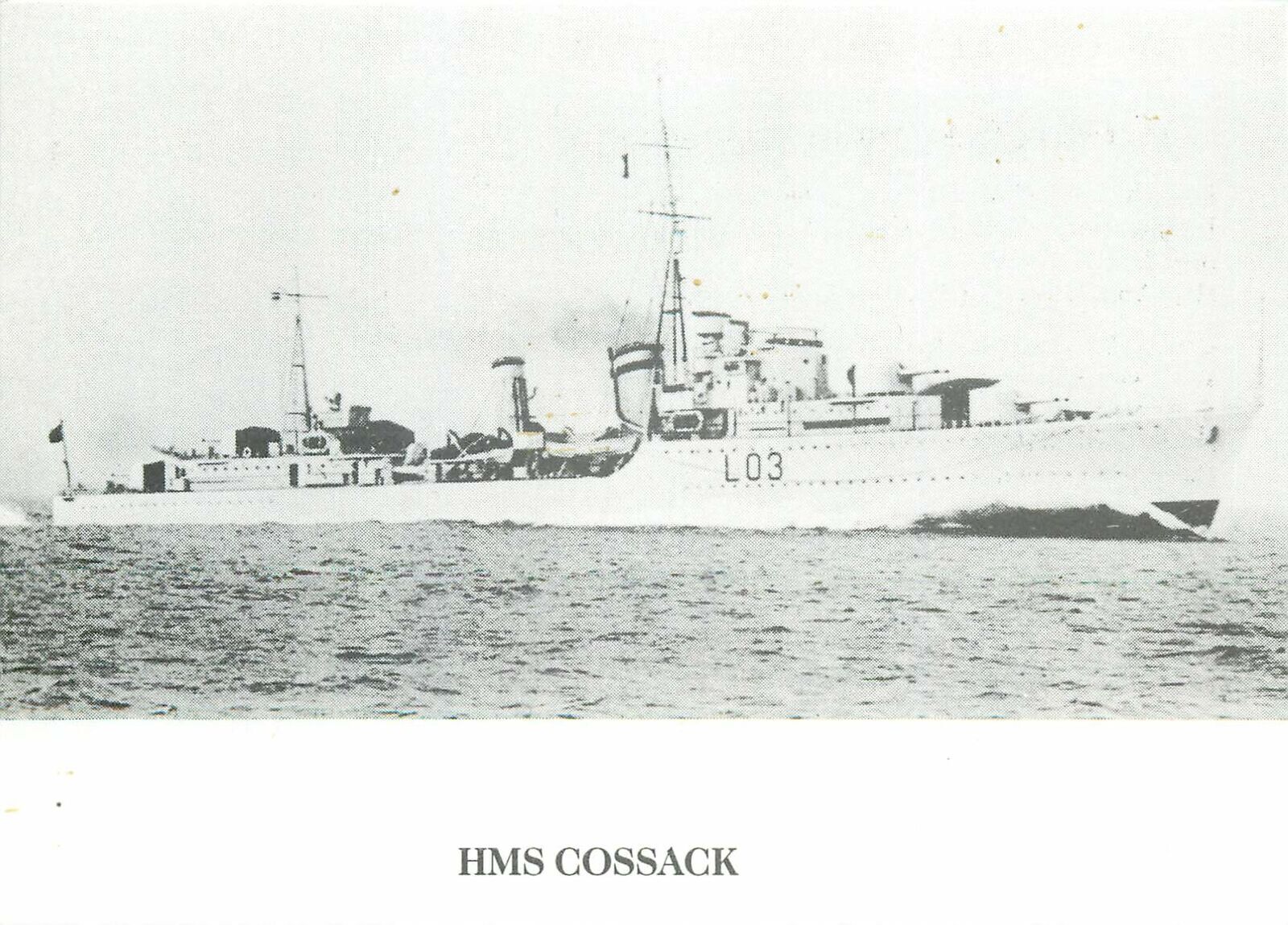 Postcard HMS Cossack Tribal Class Destroyer | Topics - Transportation ...