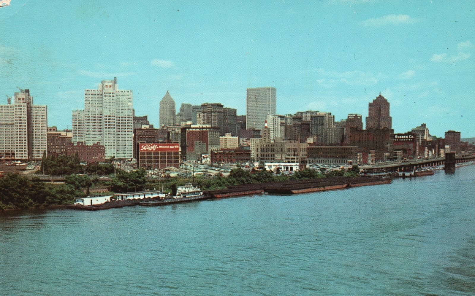 Vintage Postcard Skyline Pittsburgh Pennsylvania Across Monongahela ...