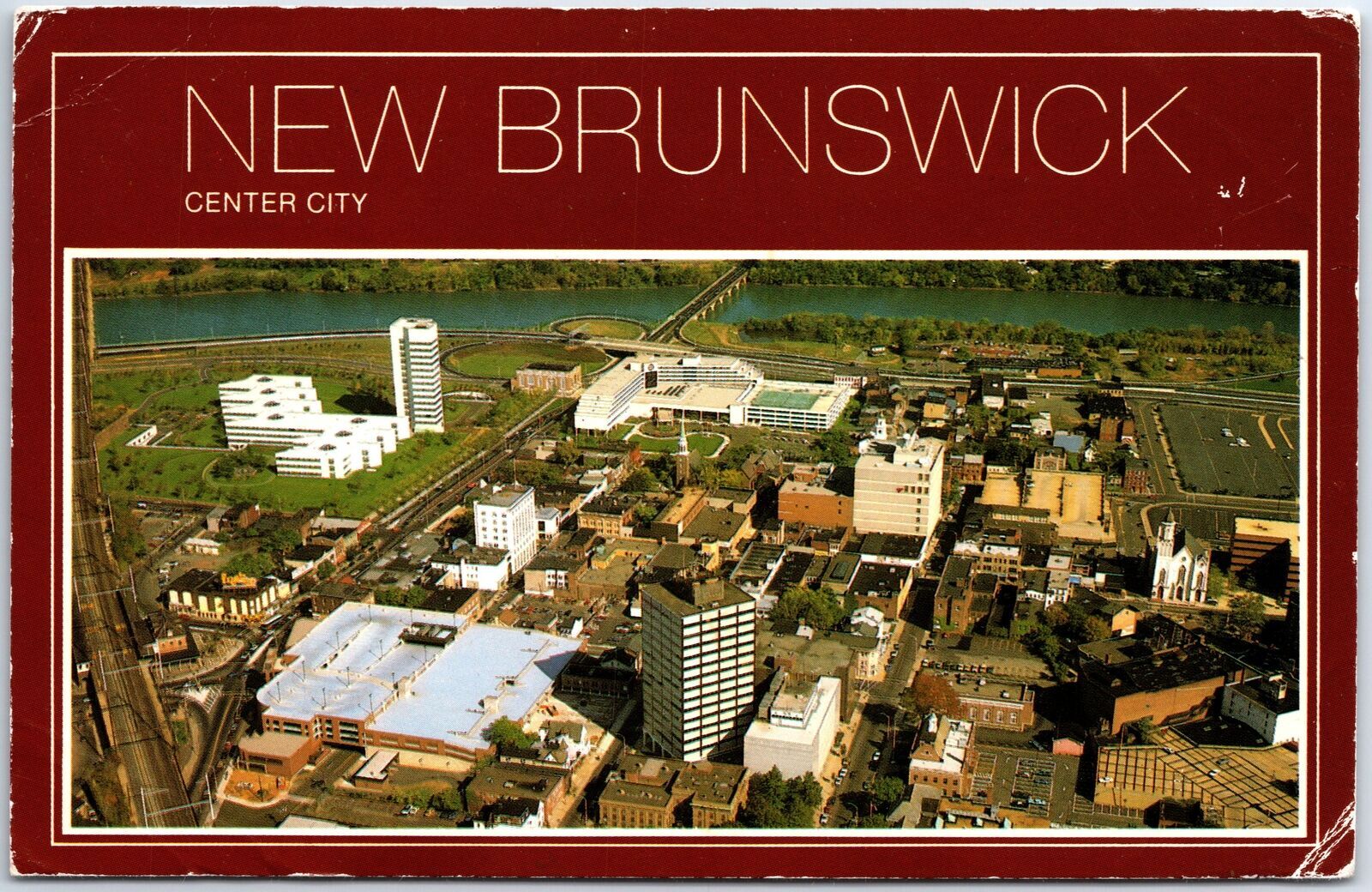 Vintage Postcard Bird's EYE View of New Brunswick Center New Jersey ...