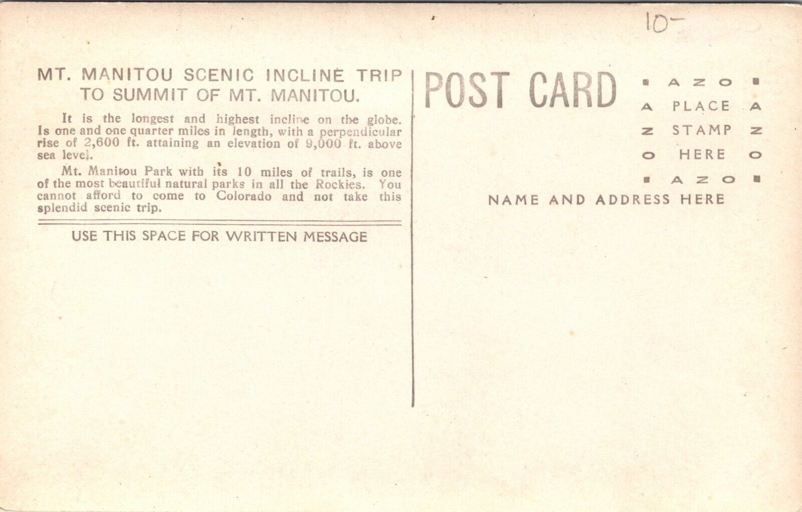 Mountain Manitou Scenic Incline Trip To Summit Of Mount Manitou ...