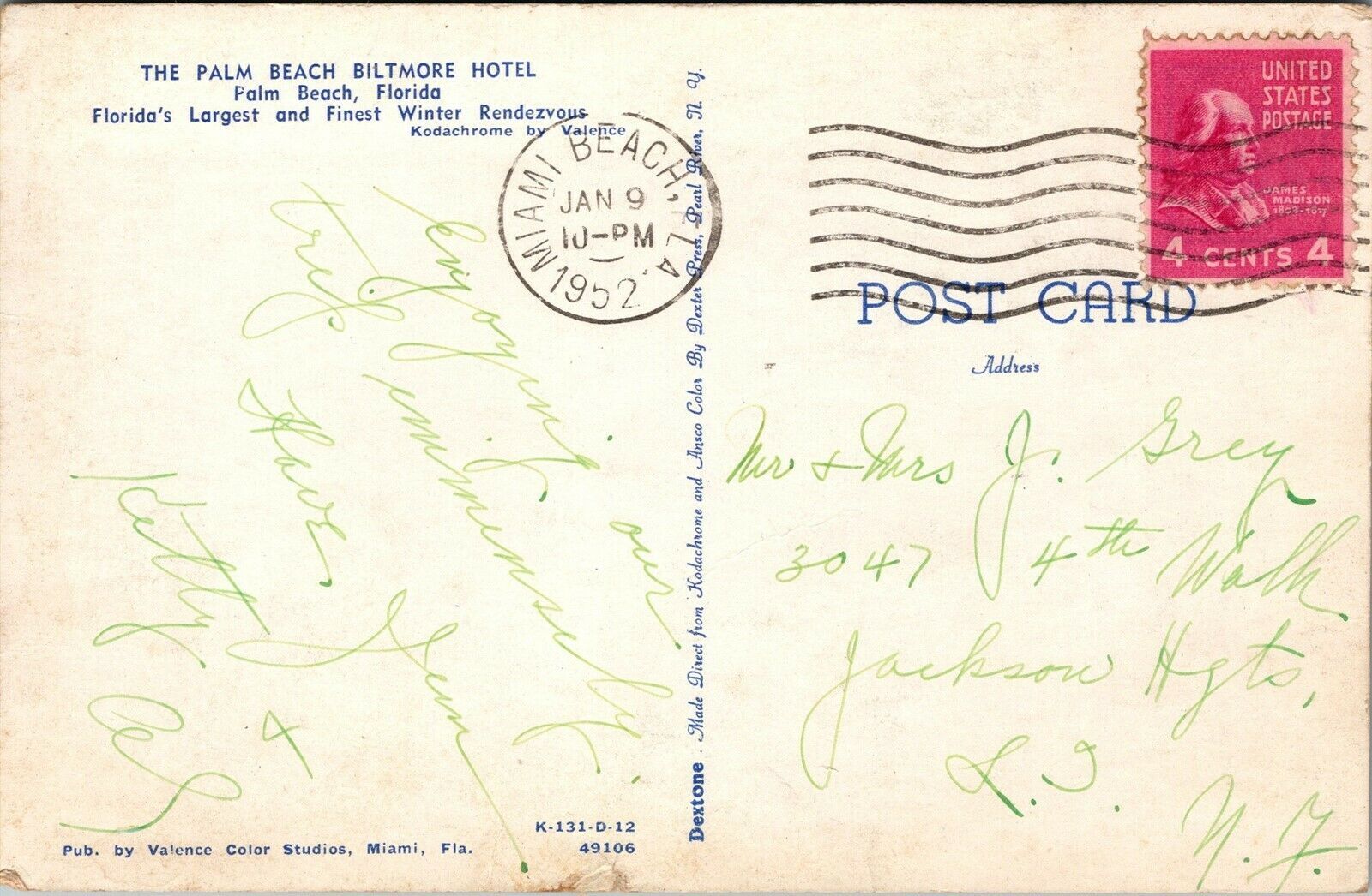 Vtg Palm Beach Florida FL Biltmore Hotel Swimming Pool 1950s Postcard ...