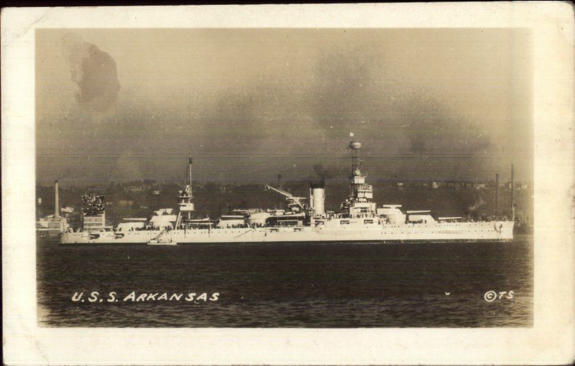 US Naval Ship Battleship USS Arkansas Real Photo Postcard | Topics ...