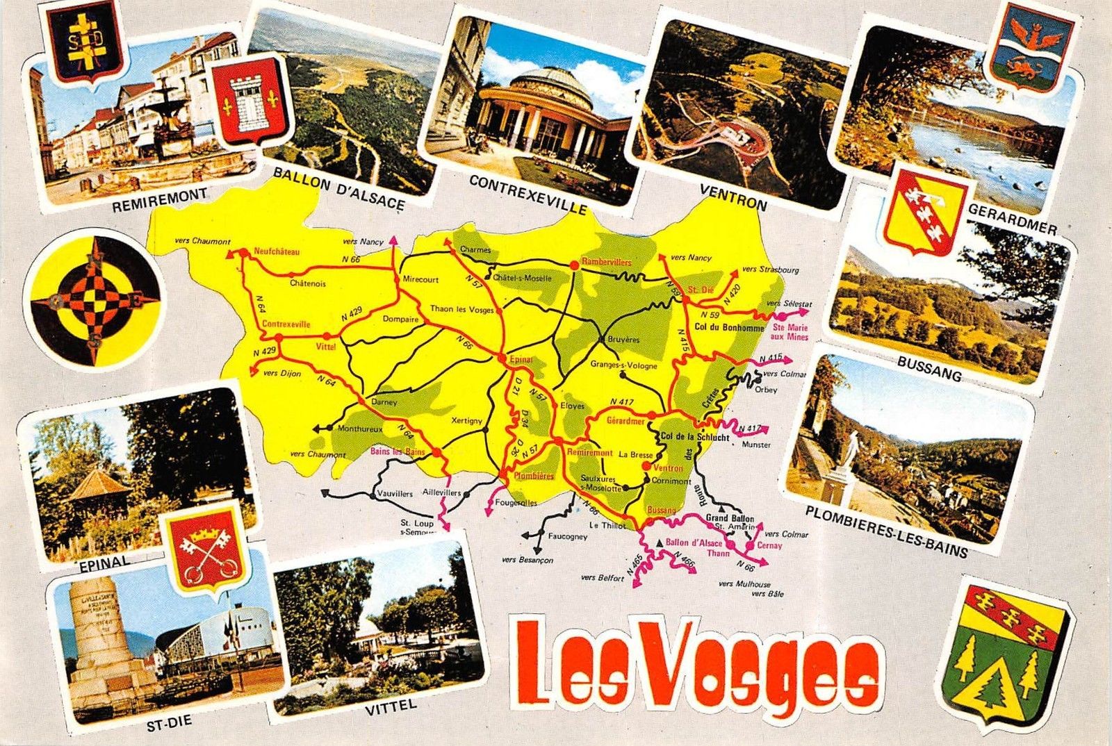 BR42677 les Vosges map cartes geographiques france | Europe - France ...