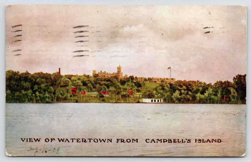 Moline IL View of Watertown (East Moline) From Campbell's Island 1909 ...
