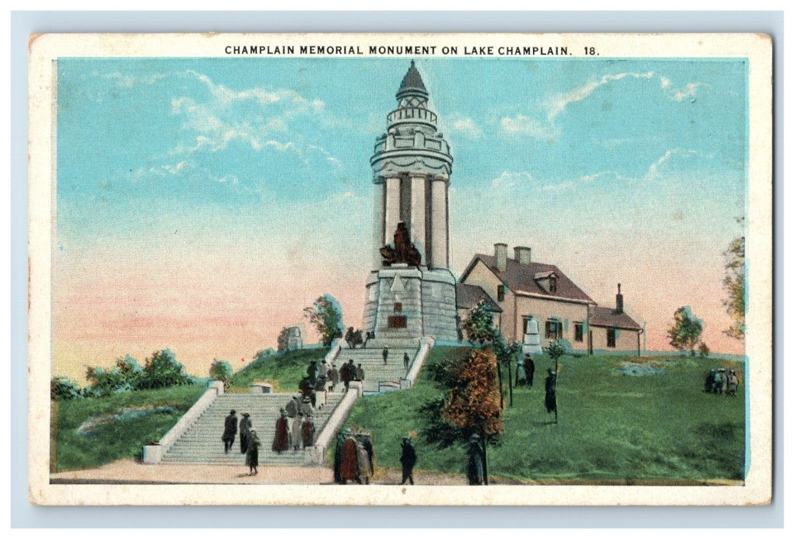 C. 1910 Champlain Memorial Monument On Lake Champlain Postcard P191E ...