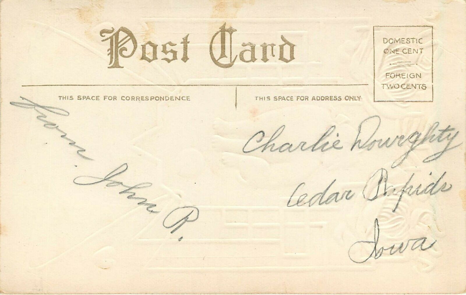 Embossed Postcard Art Deco Vignette, Tabby & White Cat, Roses, Kind ...