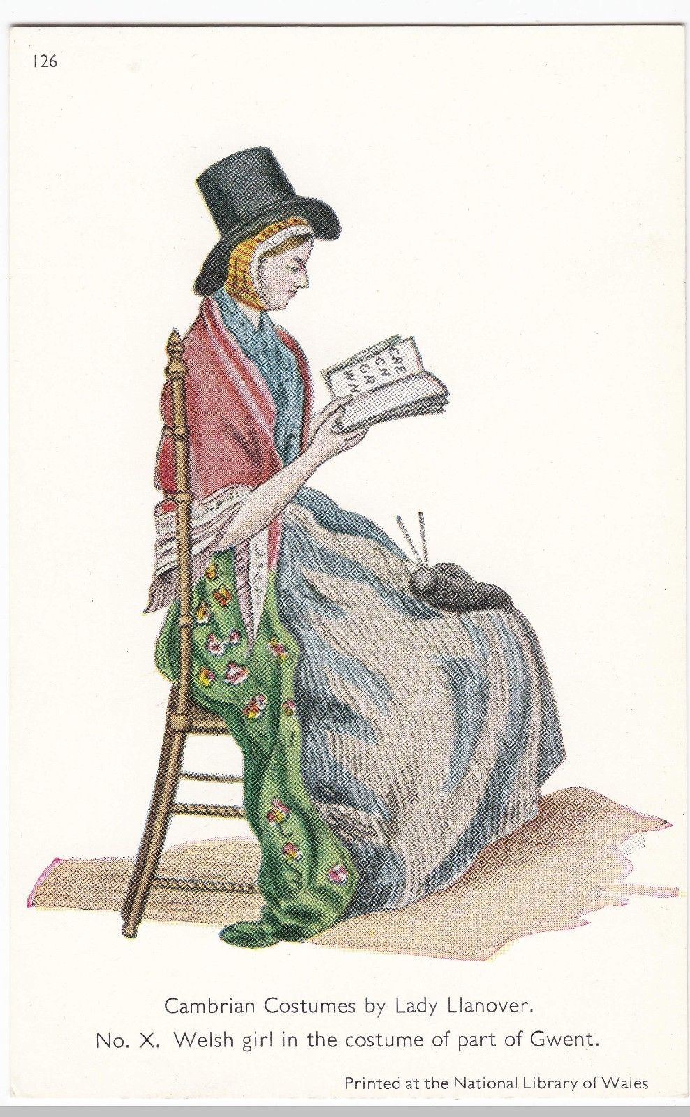 Wales; Lady Llanover, No 10 Welsh Girl In Costume of Part Of Gwent PPC ...