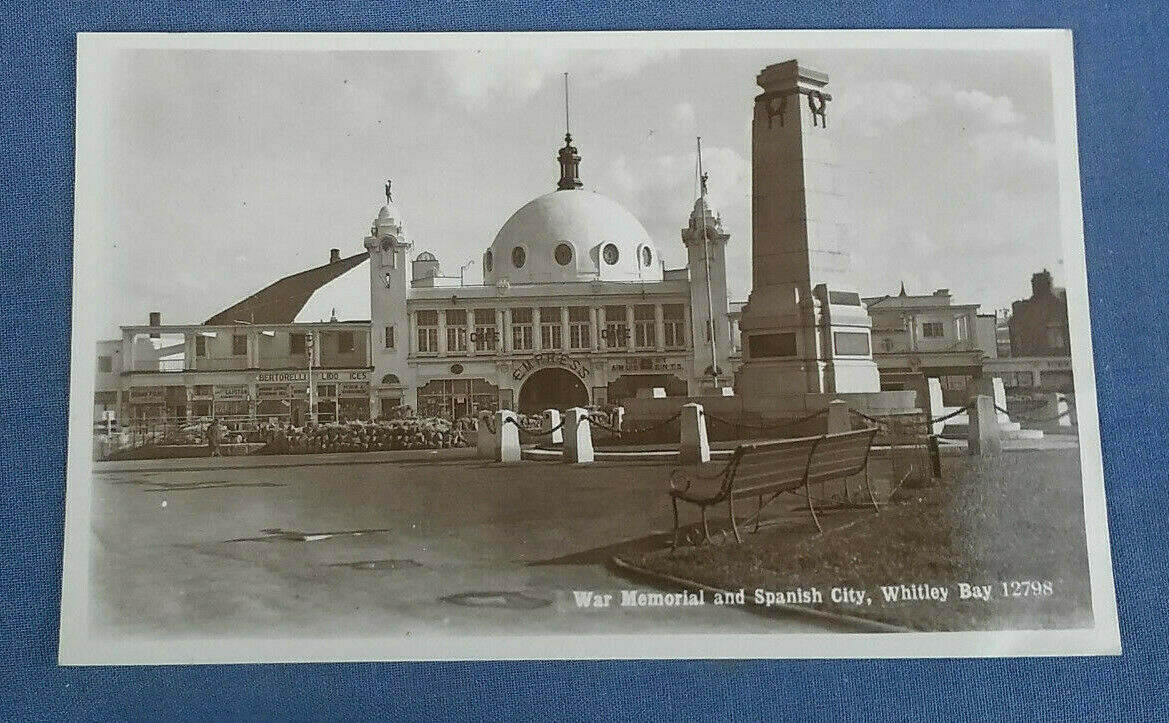 Vintage Real Photo Postcard War Memorial And Spanish City Whitley Bay ...