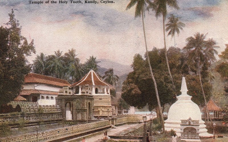 Vintage Postcard Sacred Temple Of The Holy Tooth Kandy Ceylon Sri Lanka ...
