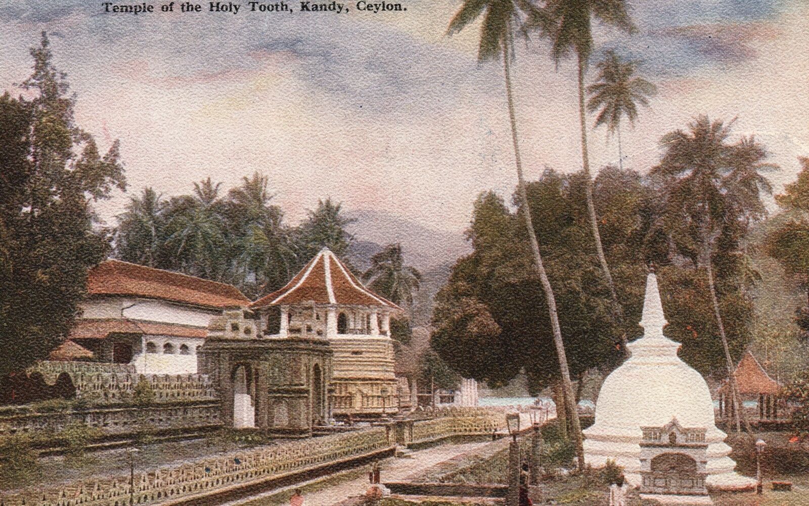 Vintage Postcard Sacred Temple Of The Holy Tooth Kandy Ceylon Sri Lanka ...