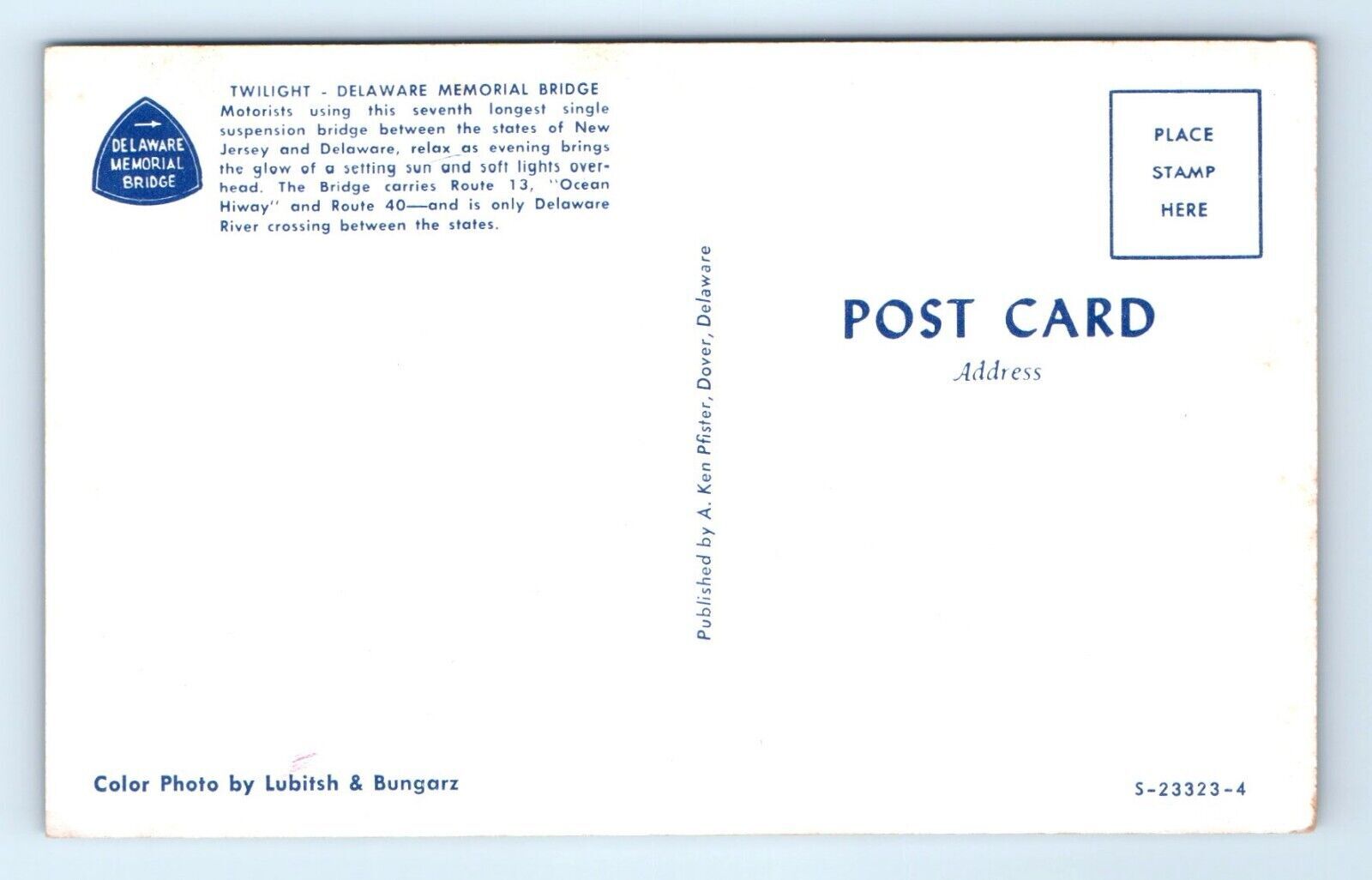 Delaware Memorial Bridge Twilight Sunset DE Postcard | United States ...