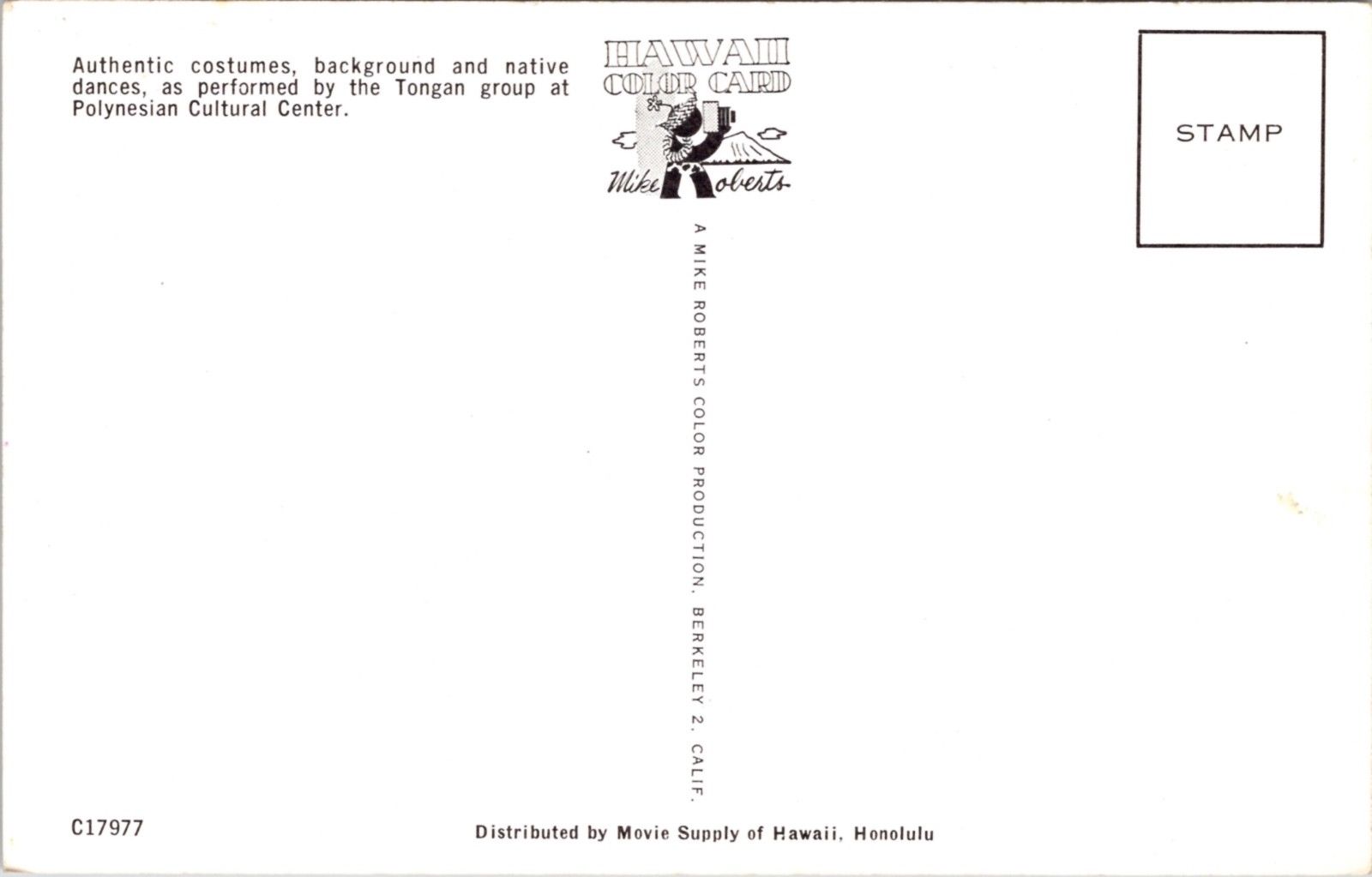 Tongan Dancers Polynesian Cultural Center Hawaii HI Unused Vintage ...
