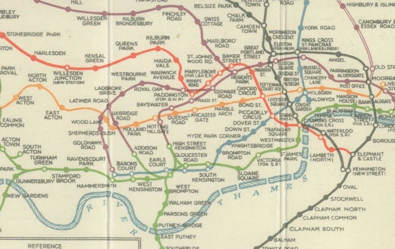 1920s Pocket Underground Tube Map of 1926 London Underground Postcard ...