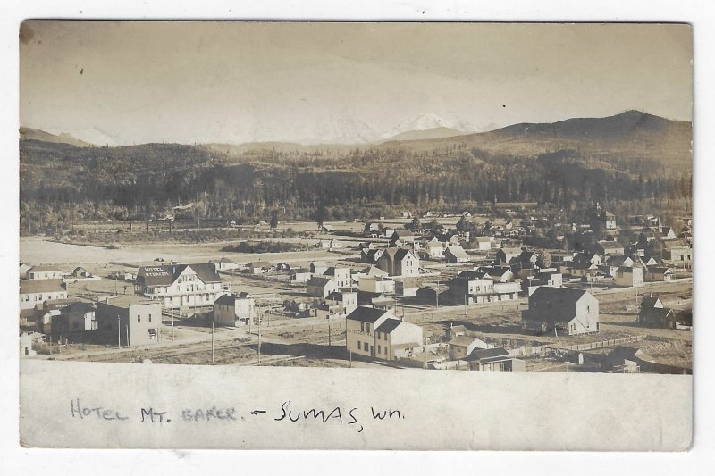 Sumas Washington Town View Hotel Mt. Baker Real Photo Postcard RPPC ...