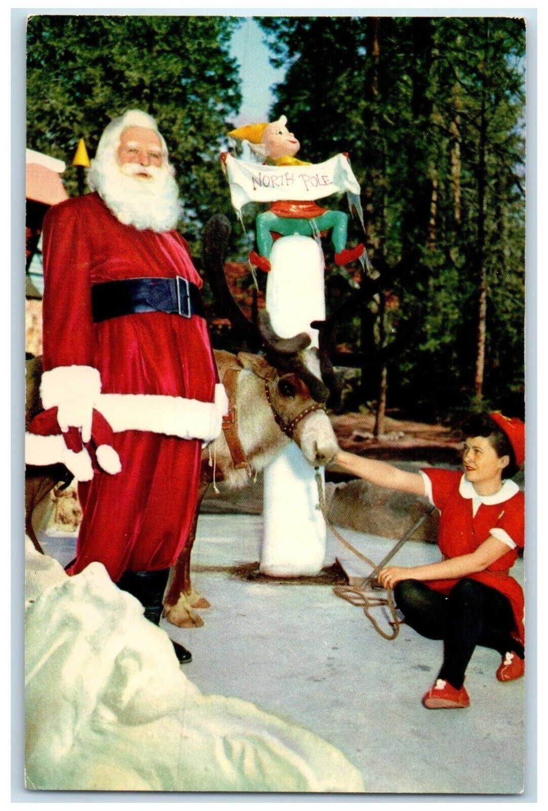 1960 Santa's Village Santa Clause Reindeer Skyforest California Vintage ...