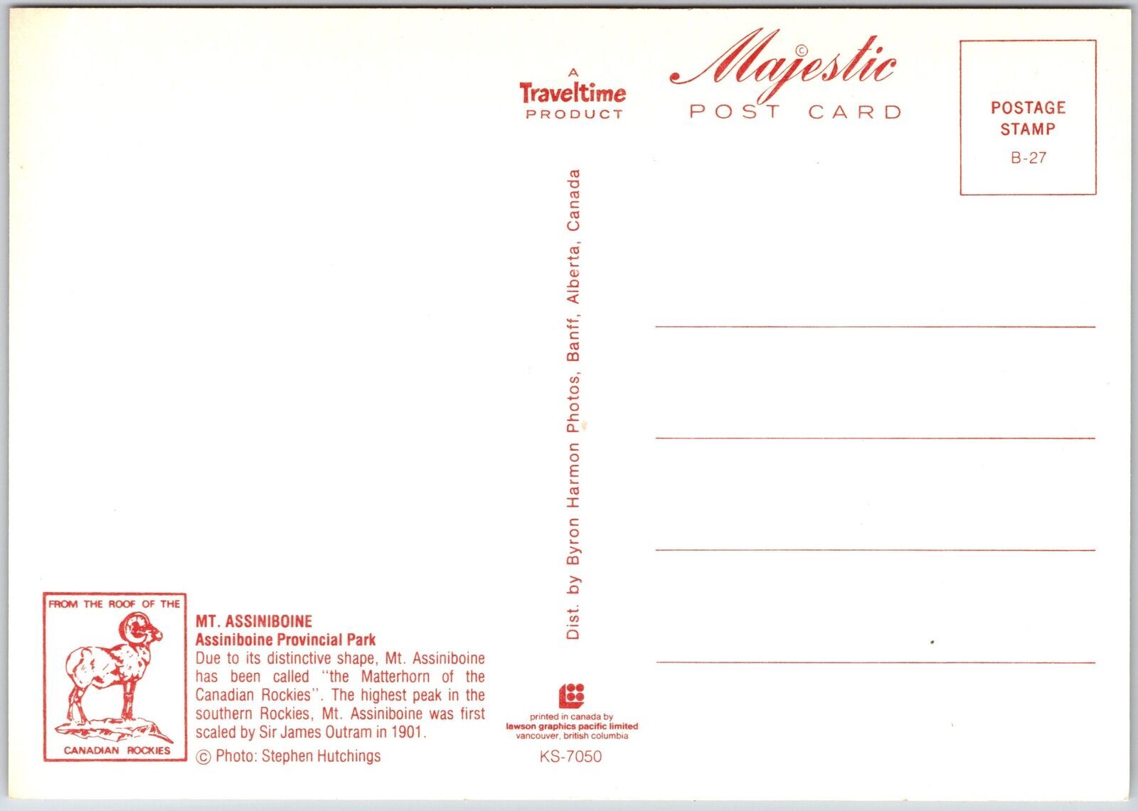 Mt. Assiniboine Provoncial Park Canada Matterhorn Of Canadian Rockies ...