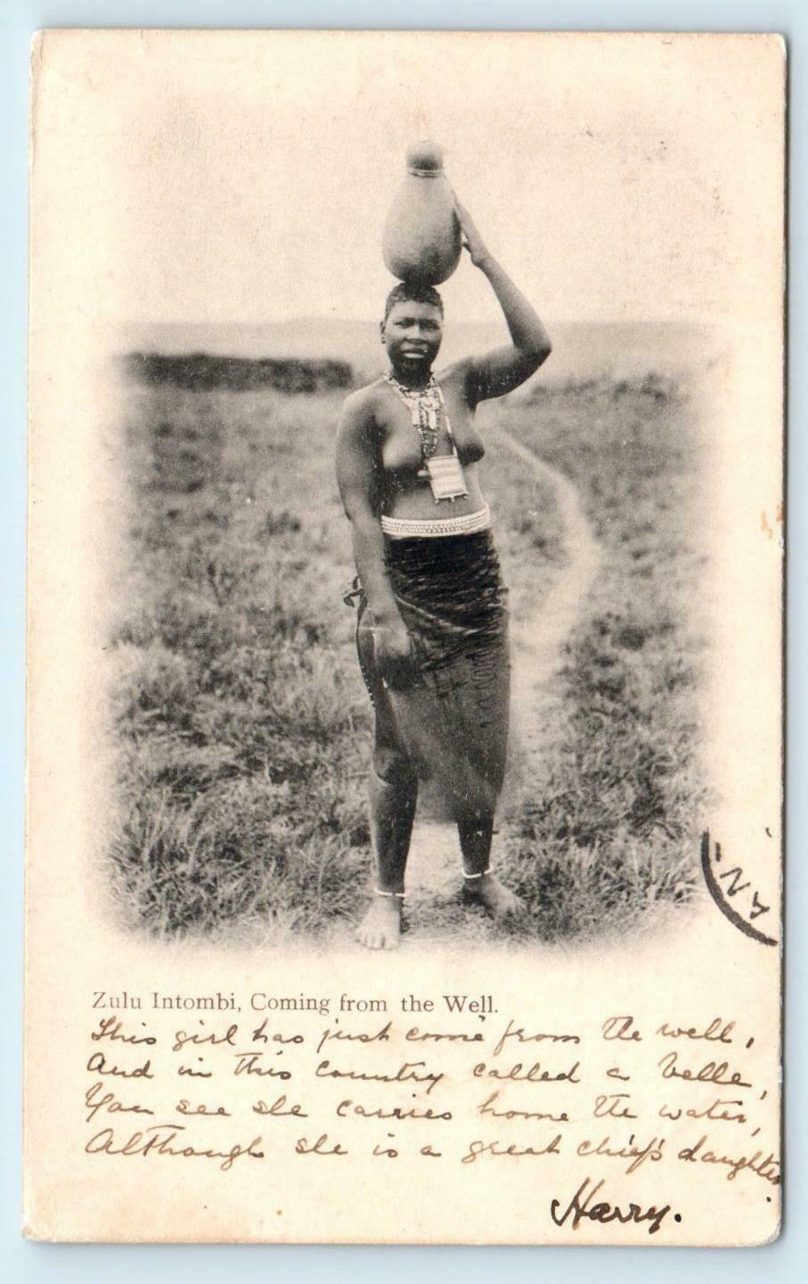 JOHANNESBURG, South Africa~ ZULU INTOMBI Girl Topless Risque 1903 ...