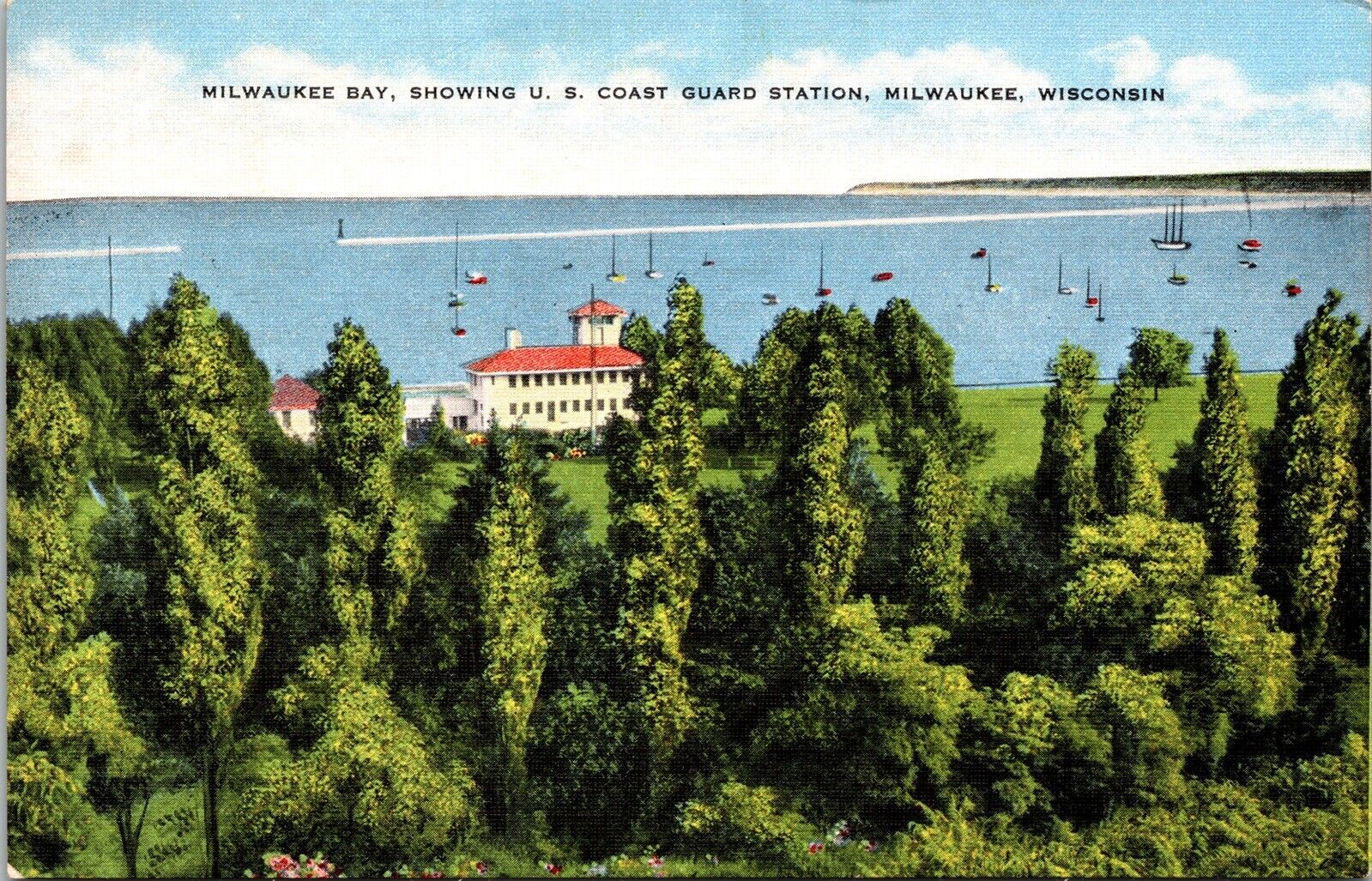 Milwaukee Bay Us Coast Guard Station Wisconsin Memorial Drive Vintage ...