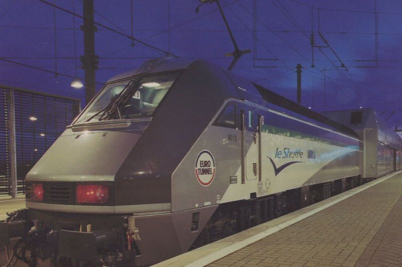 Le Shuttle Eurostar Double Decker at Folkestone Terminal Postcard ...