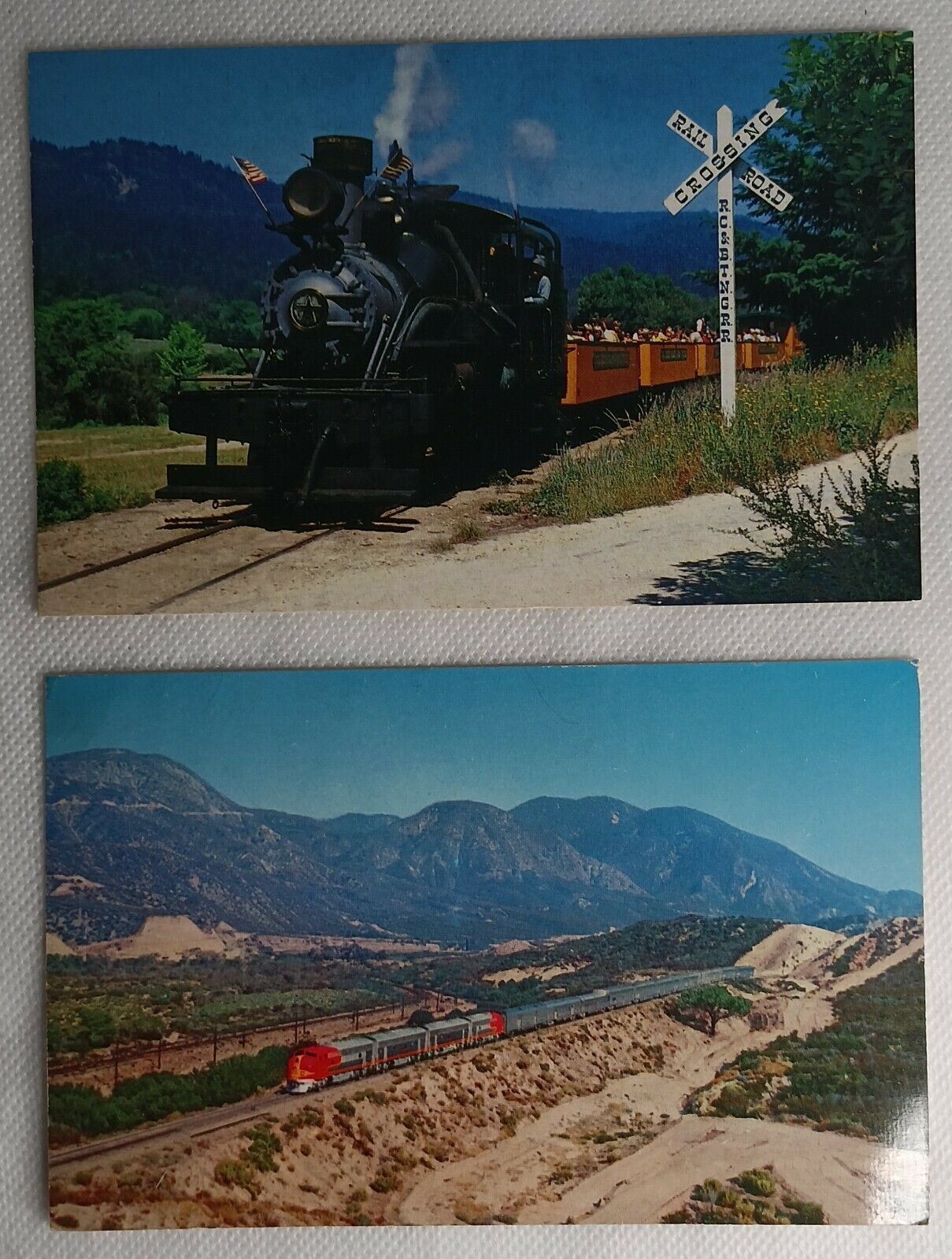 7 Color Railroad Train Postcards California | United States ...