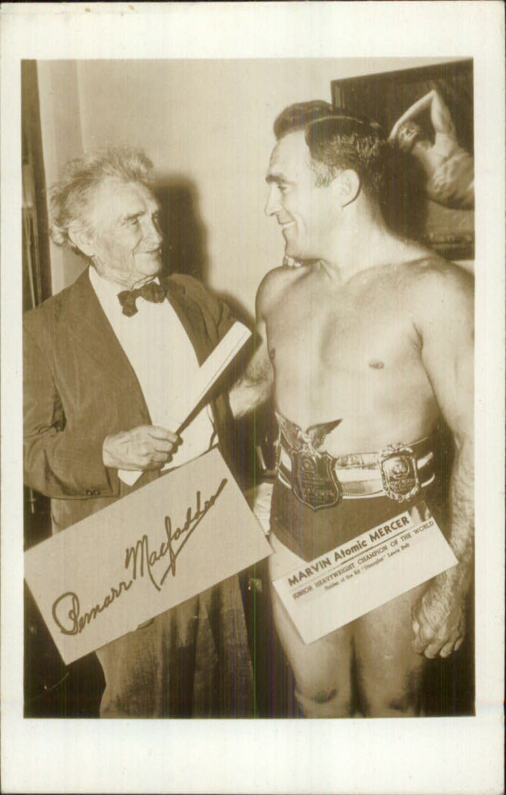 Wrestling Marvin Atomic Mercer w/ Belt & Macfadden Beefcake Muscles ...