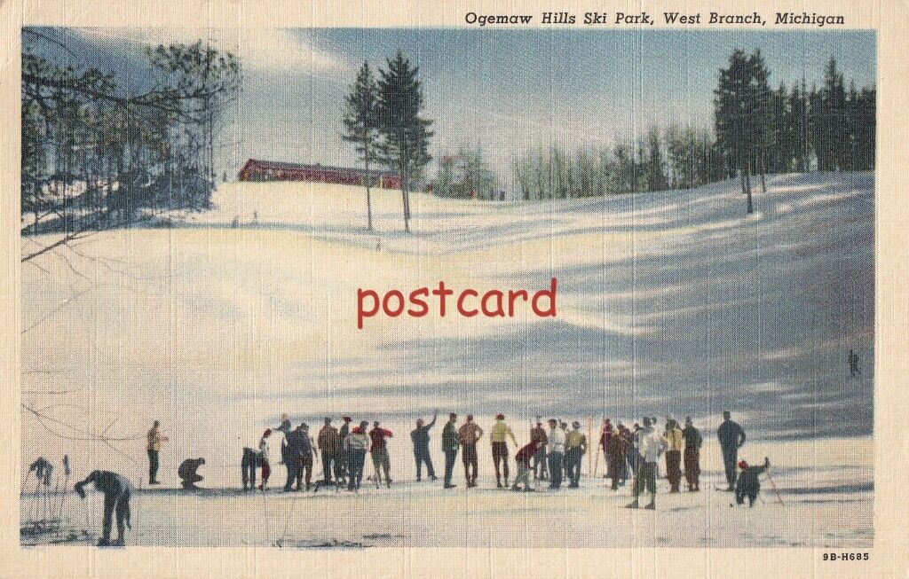 1951 OGEMAW HILLS SKI PARK West Branch MI Duggan Photo, to N. Skolnik ...