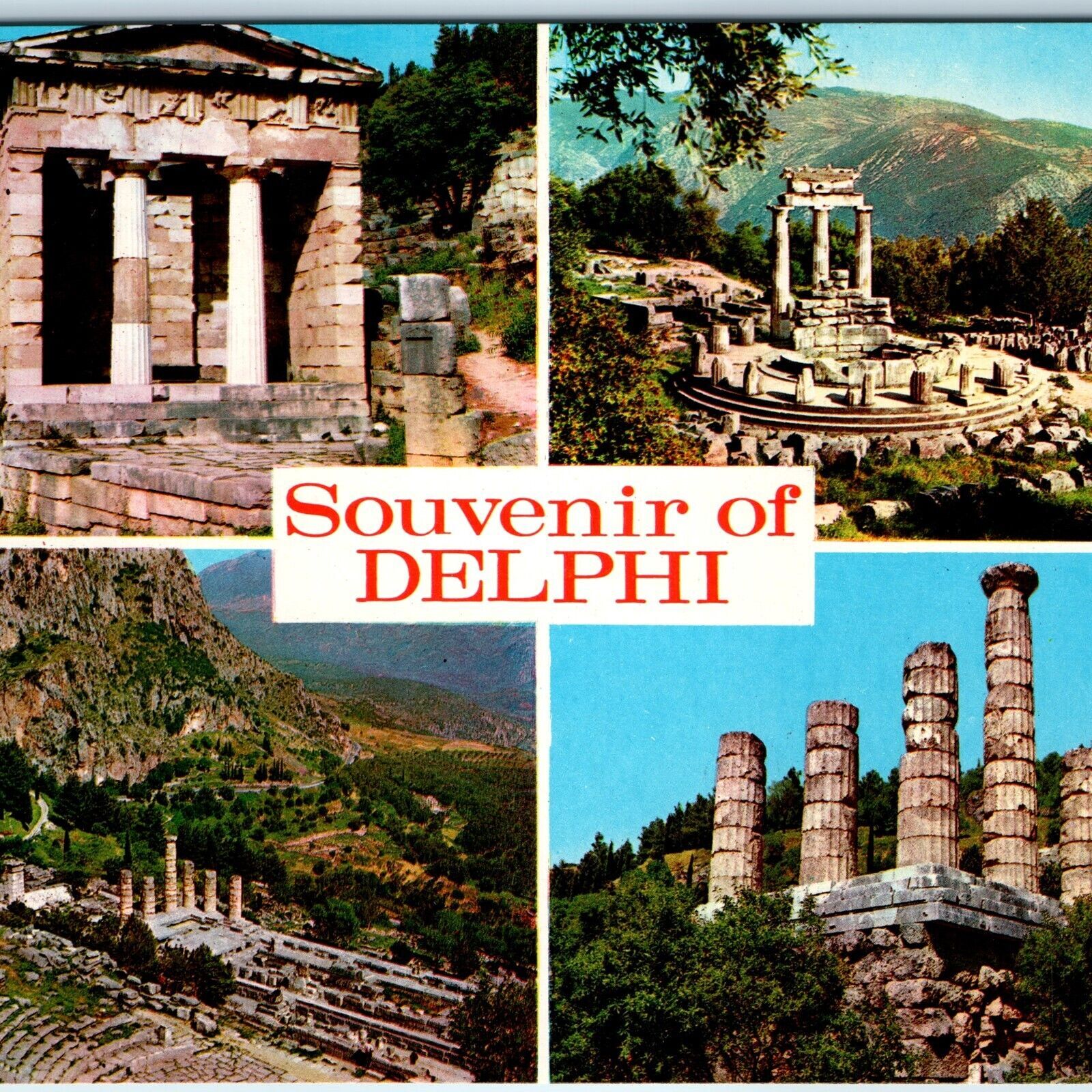 c1960s Delphi, Greece Temple Ruins Tholos Columns Jumbo Chrome Postcard ...