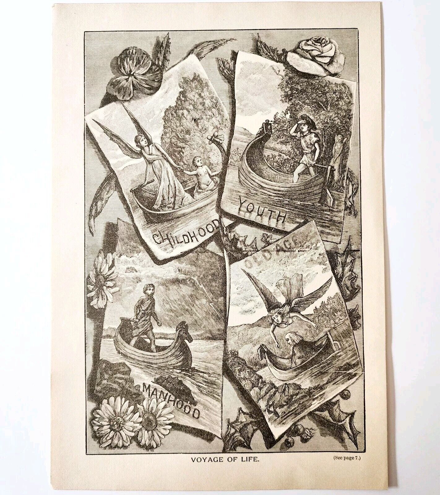 Voyage Of Life Wood Engraving 1889 Victorian Path Of Life Art Ephemera ...