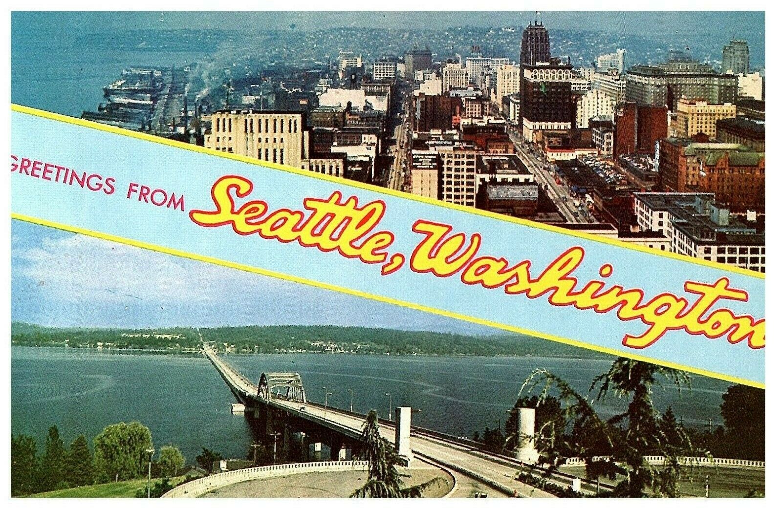 Lot 12 Seattle Washington Scenes Skyline Downtown Mt Ranier Postcards ...