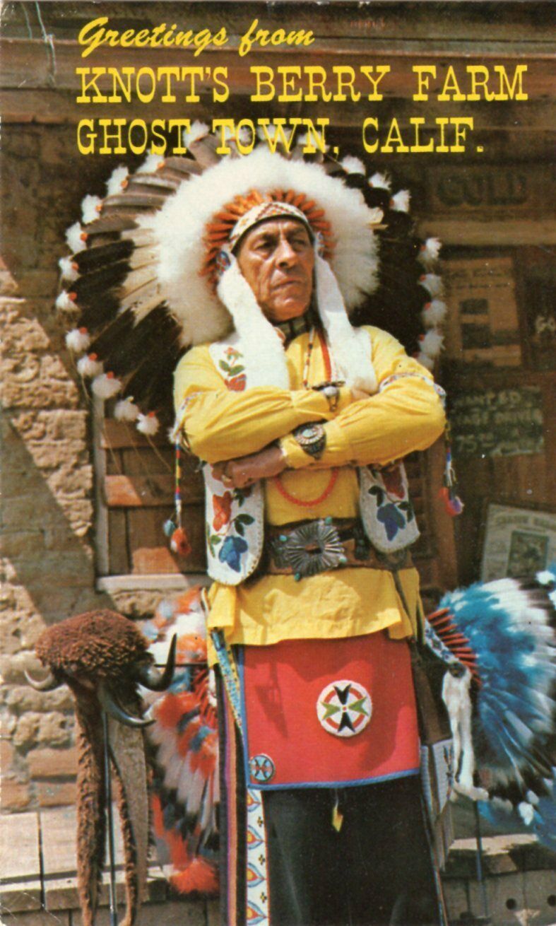 Indian Chief Red Feathers Knott's Berry Farm Ghost Town CA Postcard ...