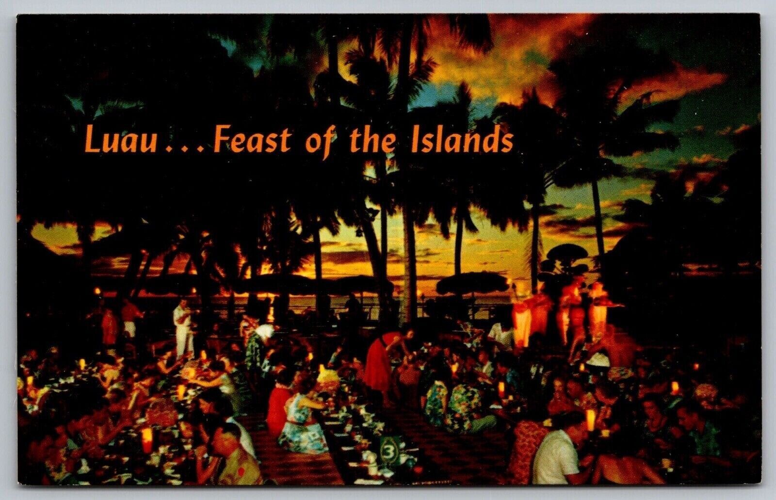 Laua Feast Islands Luau Hawaiin Sunset Night View Queens Surf Palms VNG ...