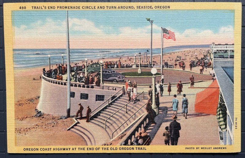 Vintage Postcard 1937 End of the Oregon Trail Promenade Seaside Oregon ...