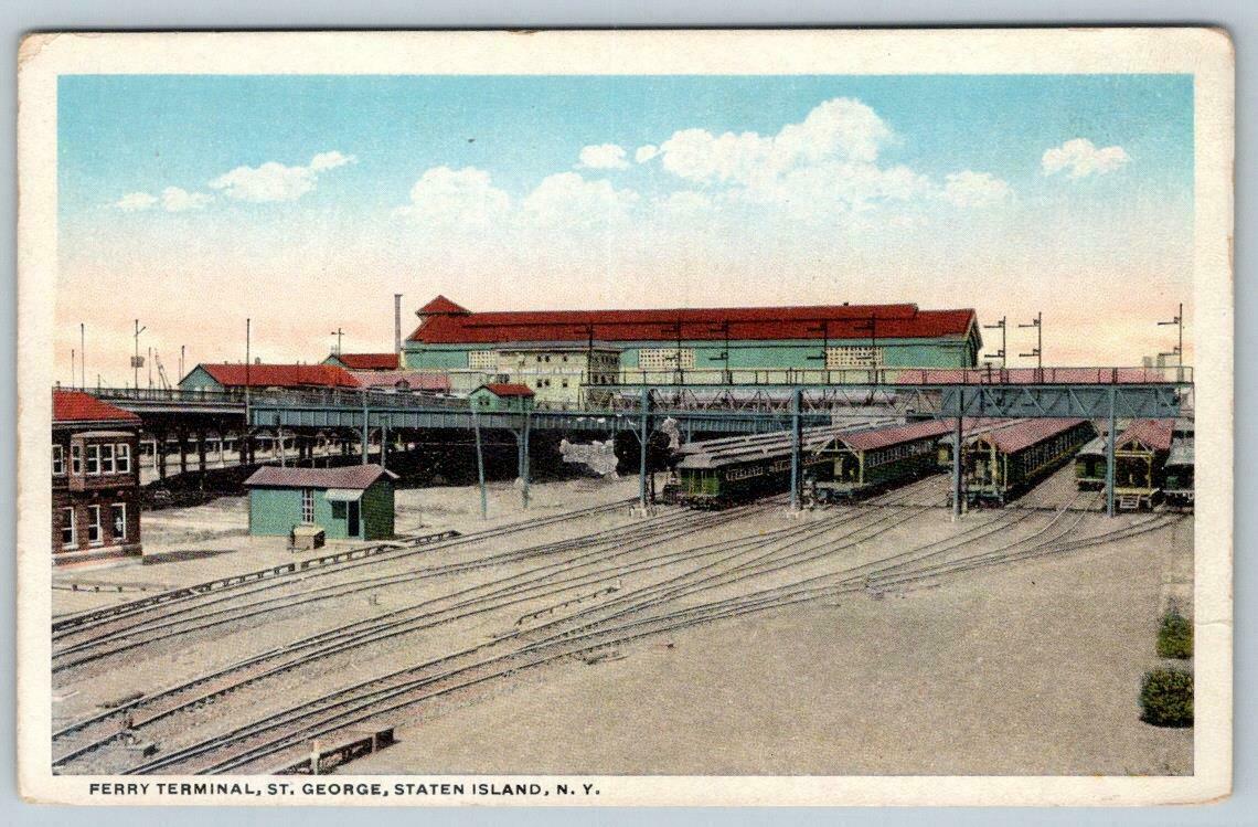 1920'S Ferry Terminal Building ST George Staten Island NY Train Tracks ...