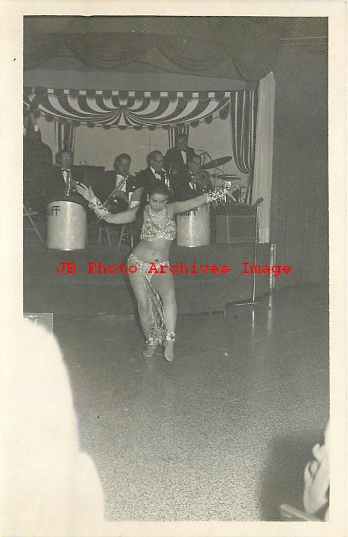 8 Postcard Size Photos, Dancers at the Madrid Spain NCO Open Mess Hall ...