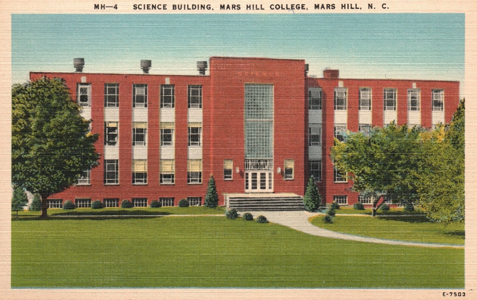 Vintage Postcard 1920's Science Building Mars Hill College North ...