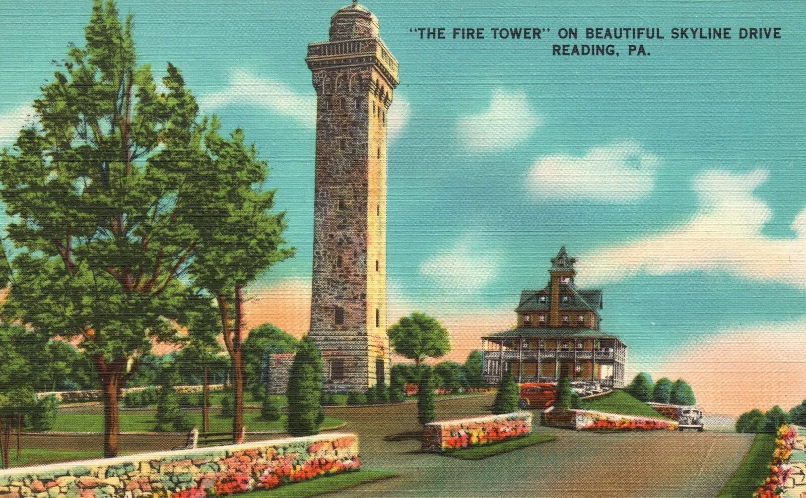 Vintage Postcard The Fire Tower Beautiful Skyline Drive Reading ...