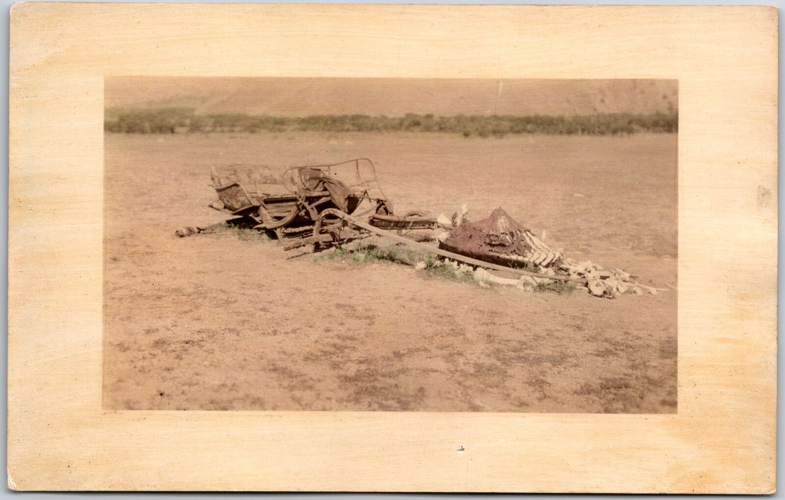 The End Of The Trail Ruined Cart Desert Real Photo RPPC Posted Postcard ...