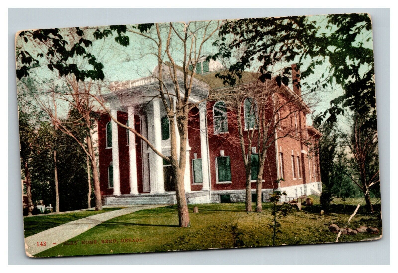 Vintage 1909 Colorized Photo Postcard Elks Home Lodge Reno Nevada ...