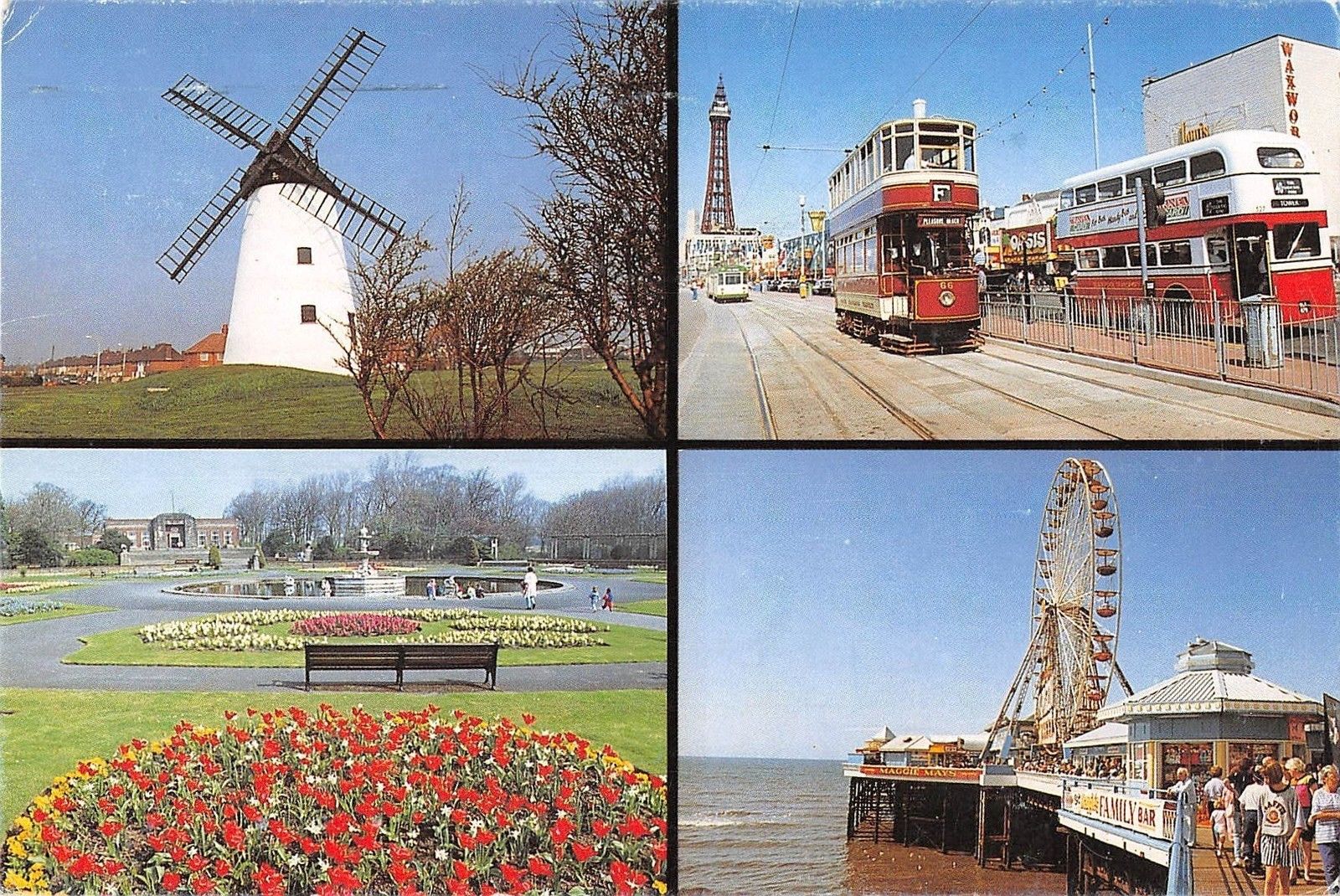 BR92614 blackpool windmill stanley park historc tram double decker uk ...