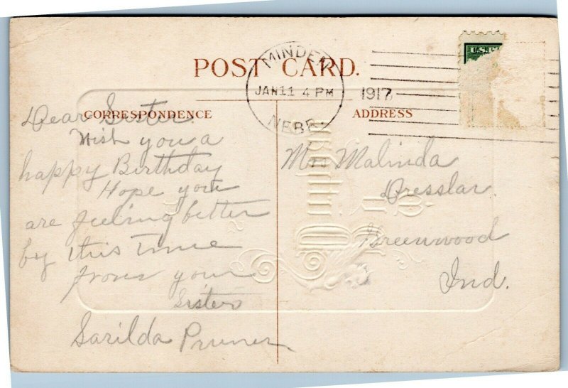 postcard May your birthday be attended with sentiments -- pink griffin ...