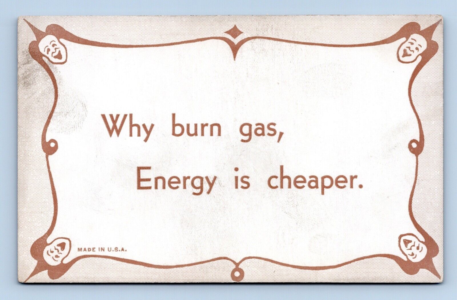 Comic Humor Motto Why Burn Gas Energy is Cheaper Arcade Card Q11 ...