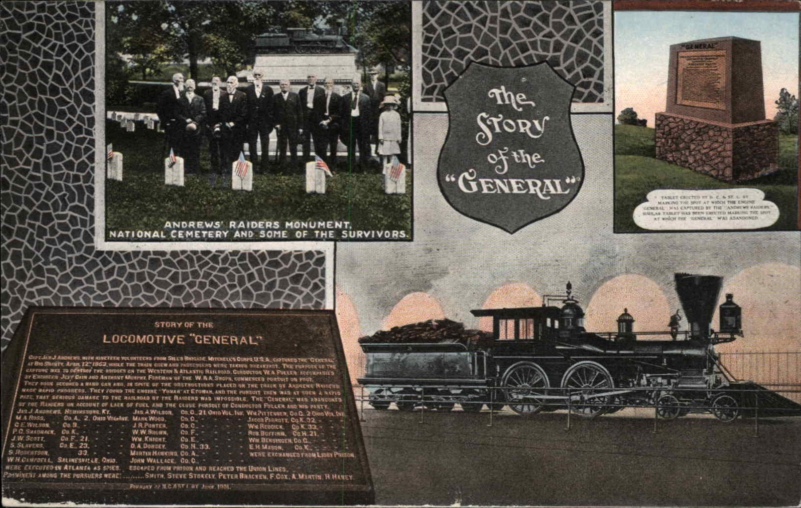 Story of the Locomotive General Train Engine Monument 1900s-20s Vintage ...